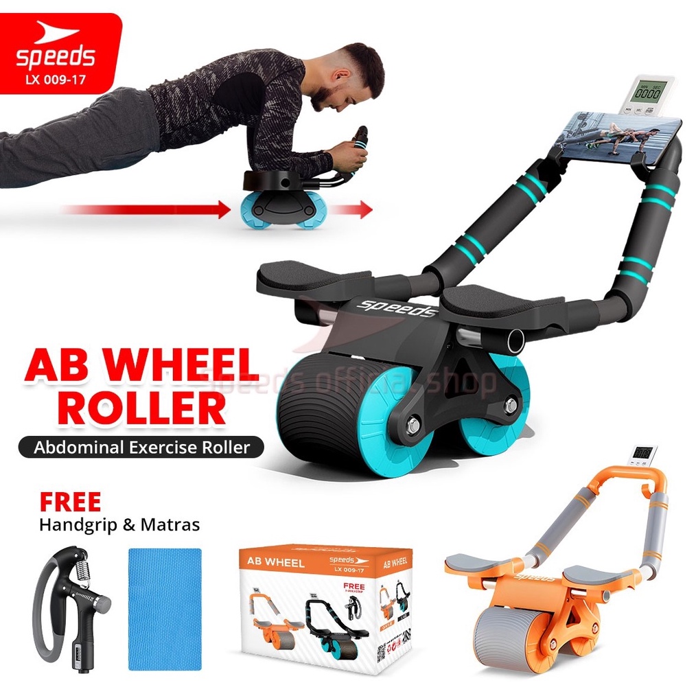 HITAM Kode G99H SPEEDS Ab Roller Automatic Rebound Fitness Ab Wheel 2 ...