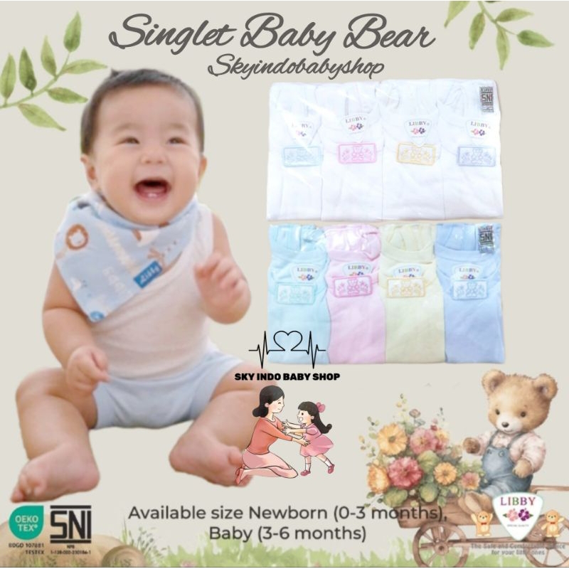 PUTIH Libby Baby | Baby Bear Singlet Shirt | Undershirts | Underwear ...