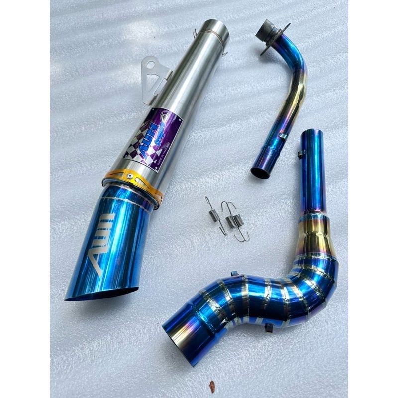 Open Pipe Muffler 1 Set AUN Blue Tip For Wave Xrm 110 RS Fury 100 ...