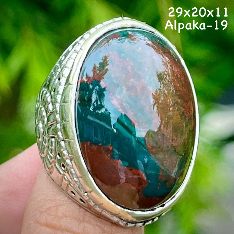 Natural Bloodstone Agate Ring (Original Natural) | Shopee Malaysia