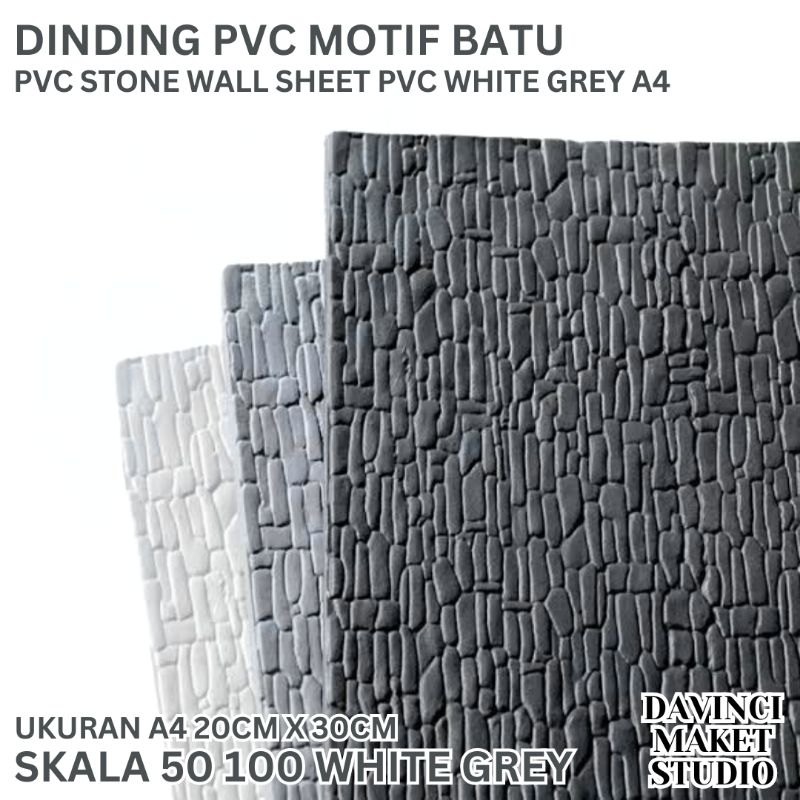 PUTIH Miniature Motif Stone Wall Sheet Pvc Plastic Texture Diorama ...