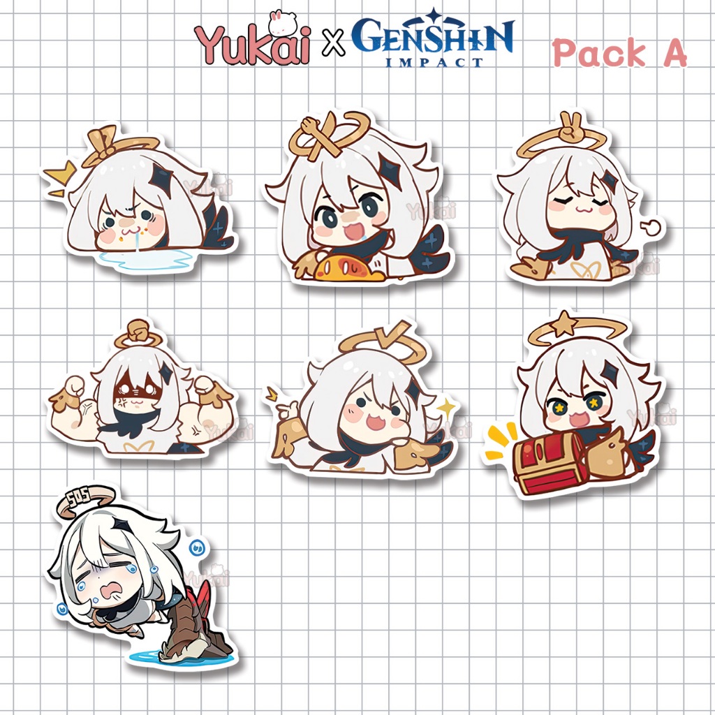 Paimon Genshin Impact Premium Pack Sticker, Waterproof Anime Sticker ...