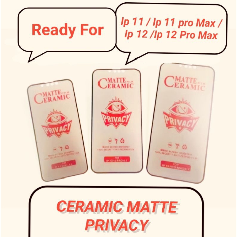Temper Glas Ceramic Matte Soft Ready For Ip 11/Ip 11 pro Max | Shopee ...
