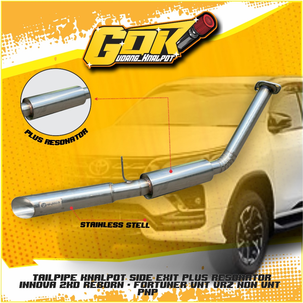 Tailpipe Exhaust SIDE EXIT PLUS RESONATOR INNOVA 2KD REBORN - FORTUNER ...