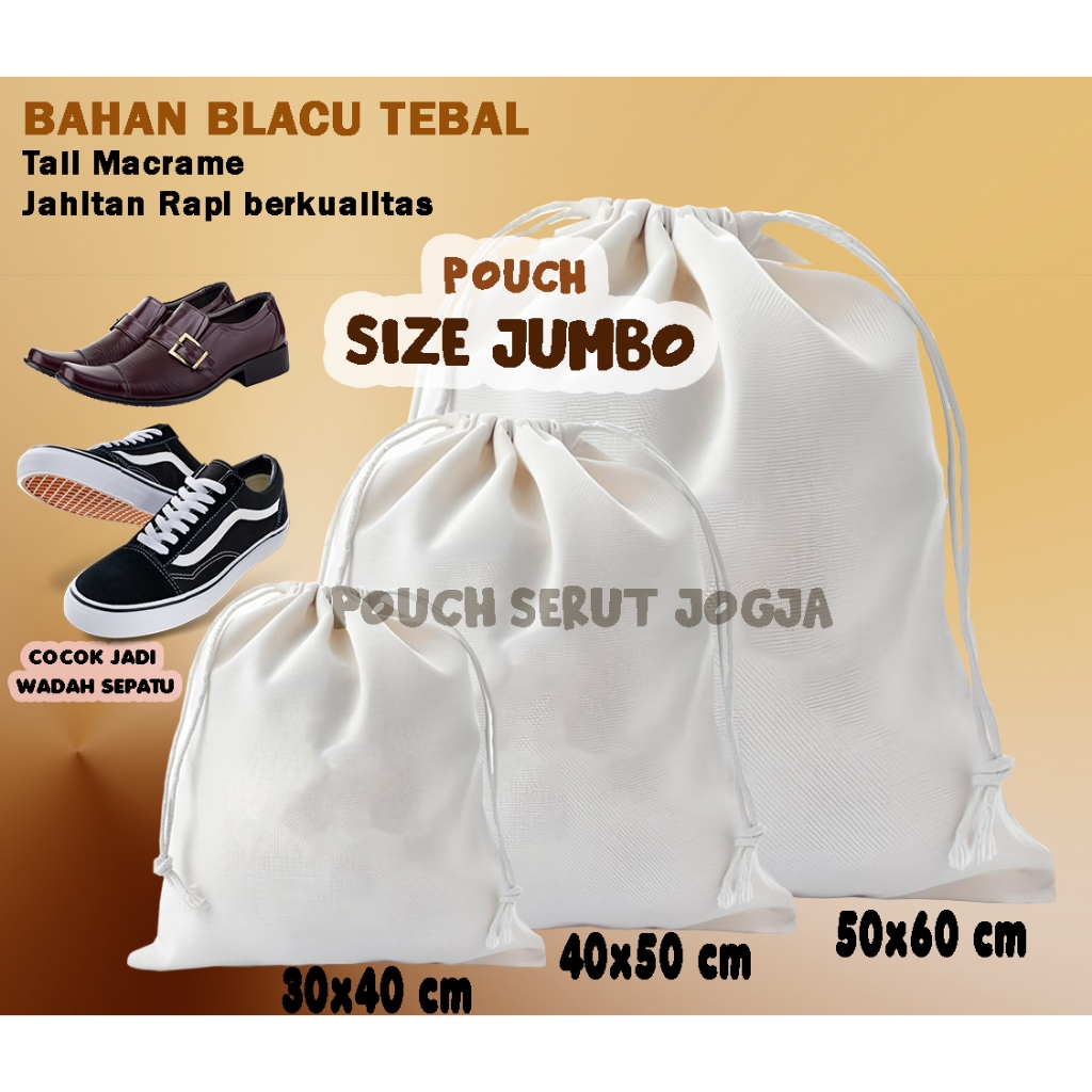 Jumbo BAG pouch SERUT BLACU PLAIN storage organizer pouch various jumbo ...