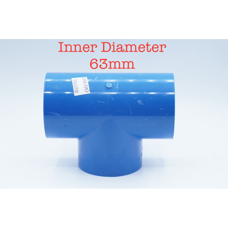 Blue Fitting T Tee Inner Diameter 63mm 63mm for PVC Pipe 2-1/4 ...