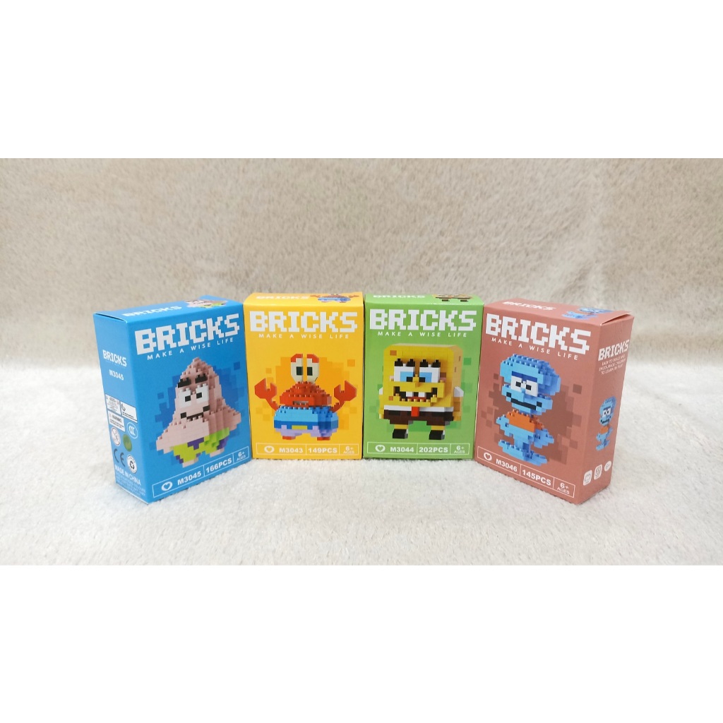 Building Block Nano Bricks Toys DIY Mini SpongeBob Family Toys | Shopee Malaysia