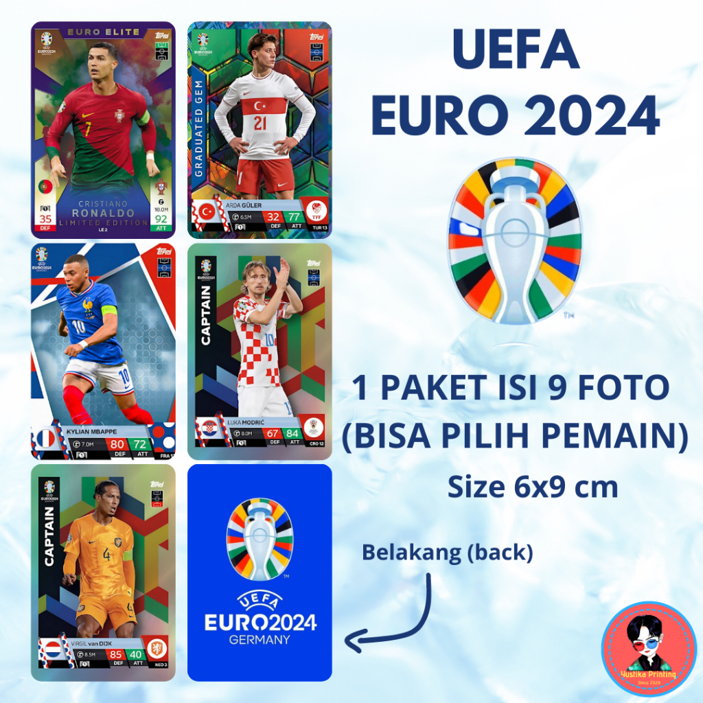 (CONTENTS OF 9 PCS) 2024 EUROPEAN Cup Player Football Cards - EUFA EURO ...