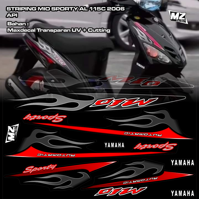 Sticker/striping/decal/livery MIO SPORTY AL115C 2006 INDONESIA/MIO API ...