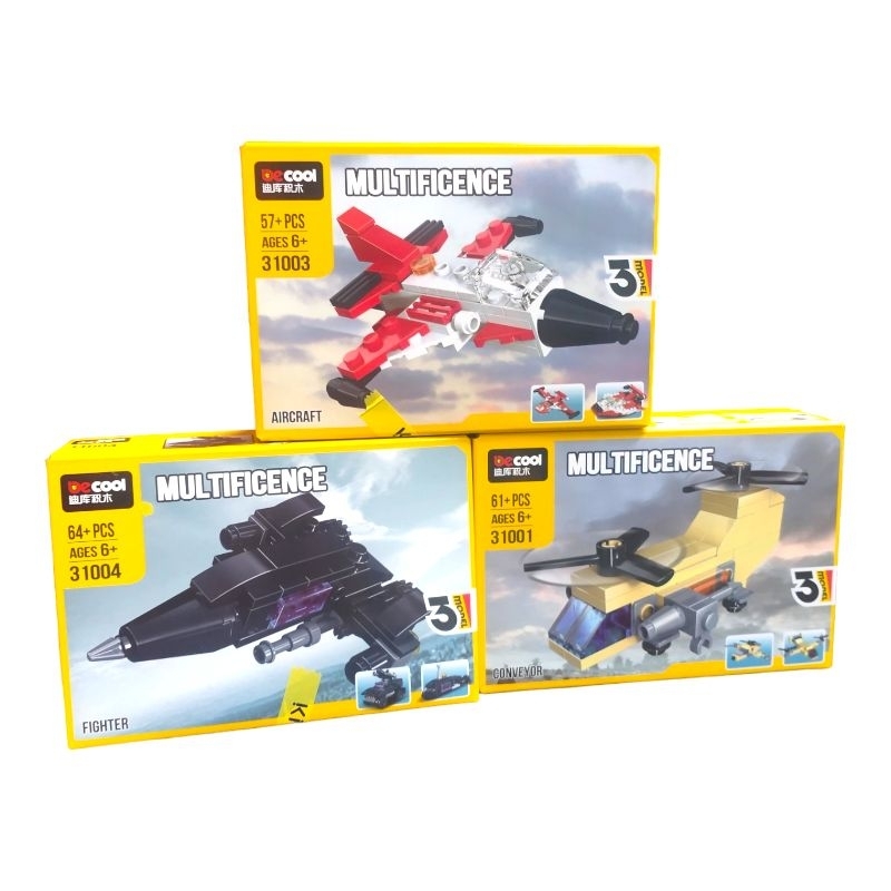 Kkv Multificence 3 in 1 Children's Toys Plane Model Plane Toys Block Brick DIY Disassembly ...