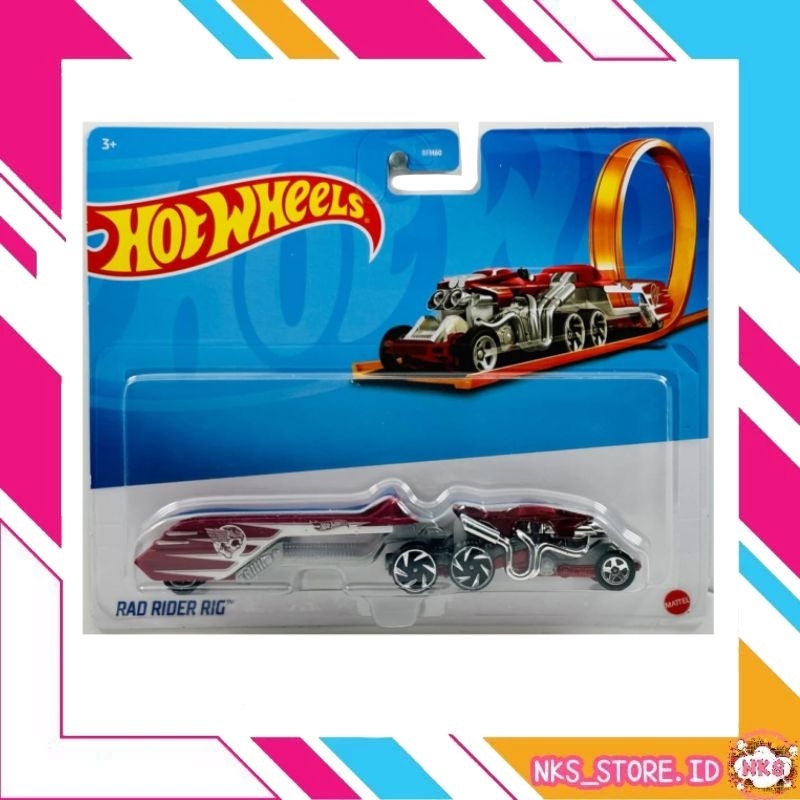 MERAH Hot Wheels Track Stars Rad Rider Rig Red Silver Tampo HotWheels ...