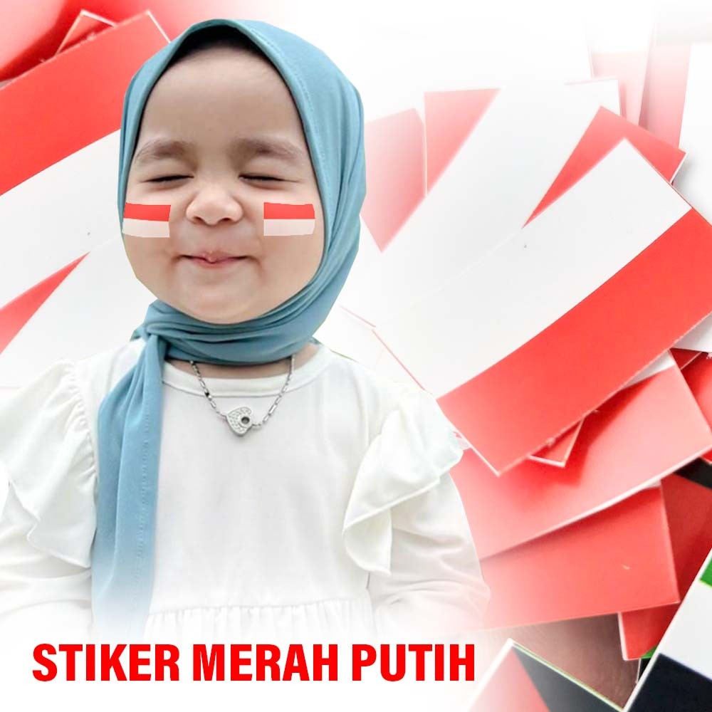 MINIMAL PUTIH MERAH Indonesian Red And White Cheek Stickers (Minimum ...