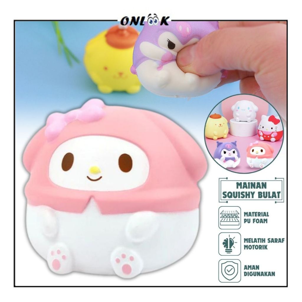 Squishy Slow Sanrio Chubby Round Toys/Decompression Pinch Squeeze/Slime ...