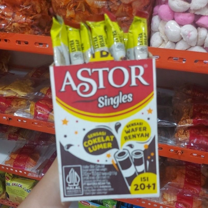 Astor Wafer Chocolate singles Mayora 20 pcs (ORIGINAL, BPOM, HALAL ...
