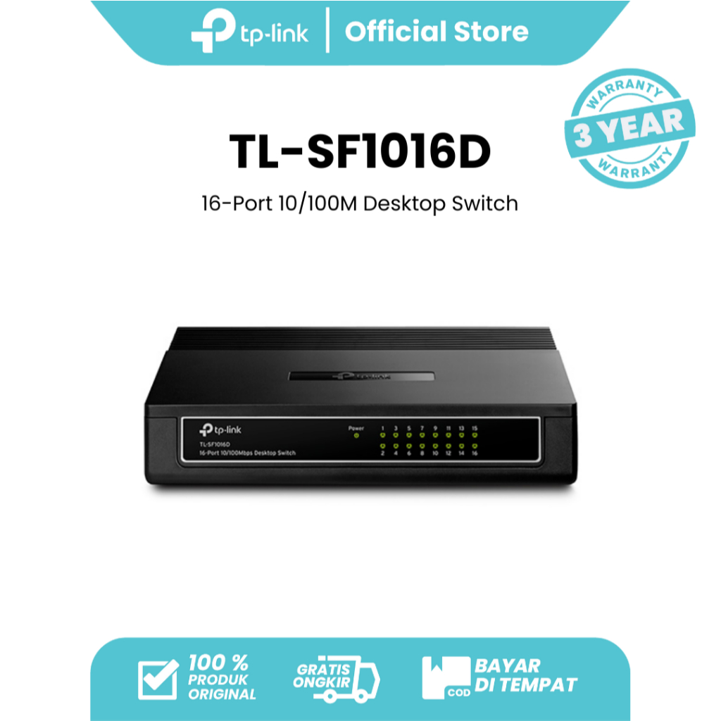 Tp-link TL-SF1016D 16-port 10/100mbps desktop switch desktop switch hub ...