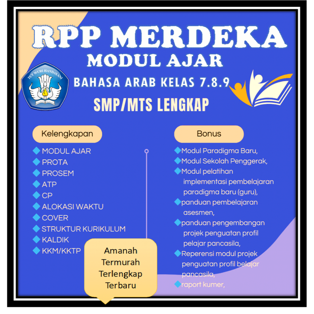 Arabic Teaching Module Class 7.8.9 SMP/MTs Complete MERDEKA Curriculum ...