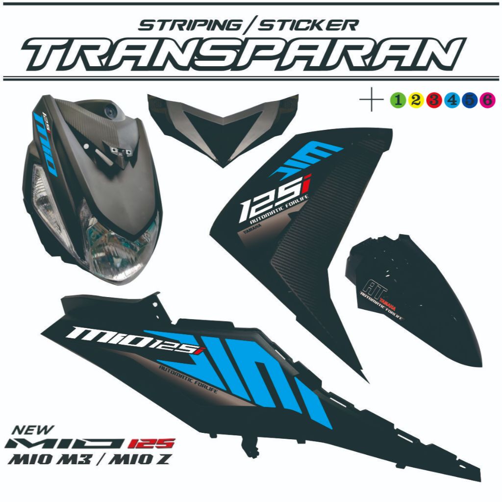 Sticker Variation STRIPING Transparent Sticker MIO 125 M3 MIO Z ...