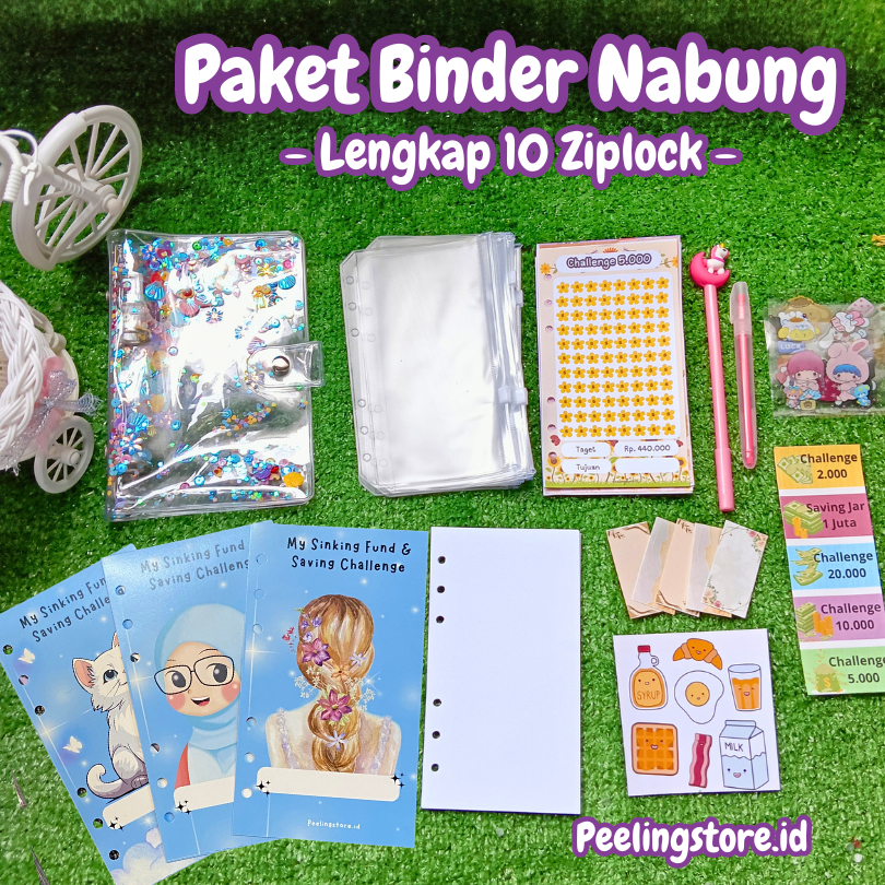 [10 ziplock] a6 jelly savings binder package/ financial binder / a6 ...