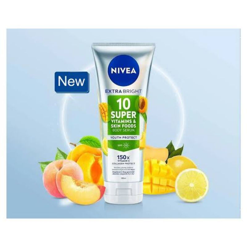 Nivea Body Serum Extra Bright 10 Super Vitamins & Skin Foods Youth ...