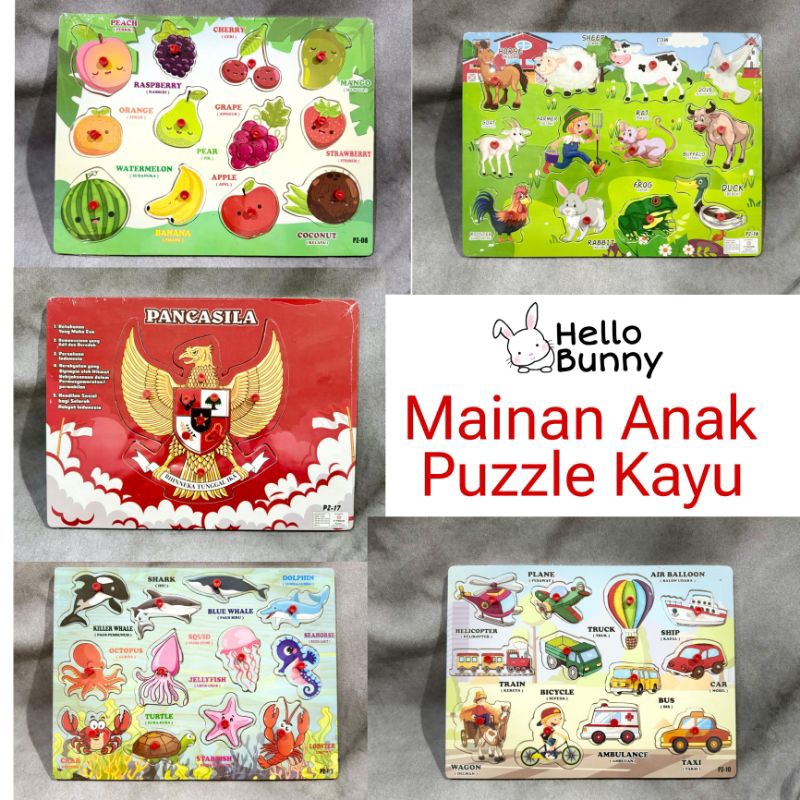 KAYU Children's Toys Wooden Puzzle Wooden Knob Puzzle | Shopee Malaysia