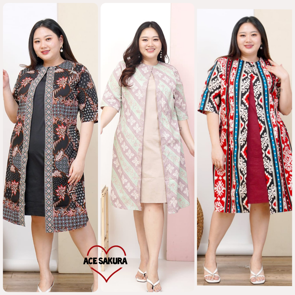 Bigsize DRESS RIA BATIK MODERN JUMBO XXL WOMEN'S CANAL 599 WOMEN'S ...
