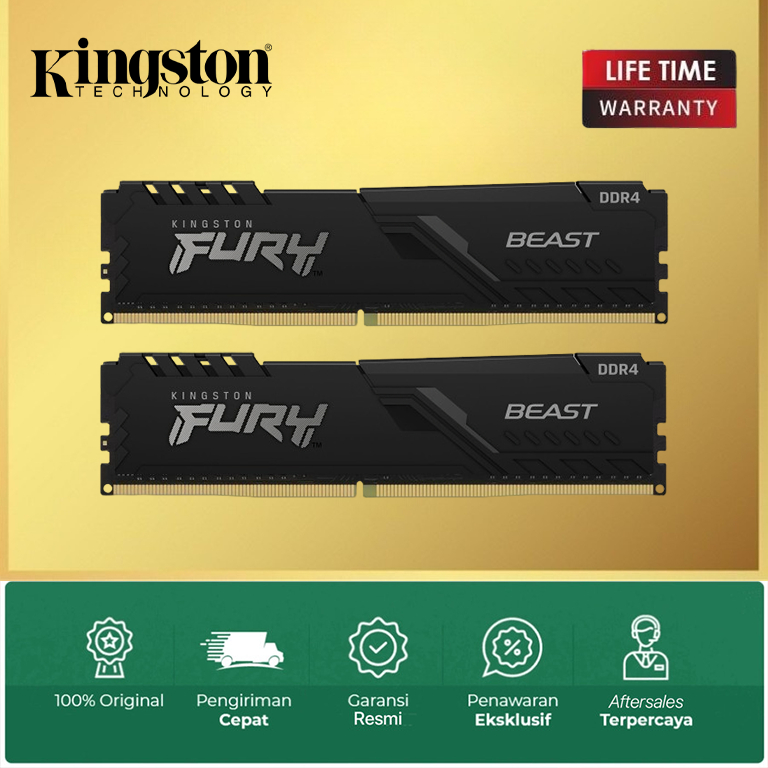 Ram Kingston Fury Beast DDR4 16GB (2x8GB) 3200MHz CL16 - KF432C16BBK2/16 | Shopee Malaysia
