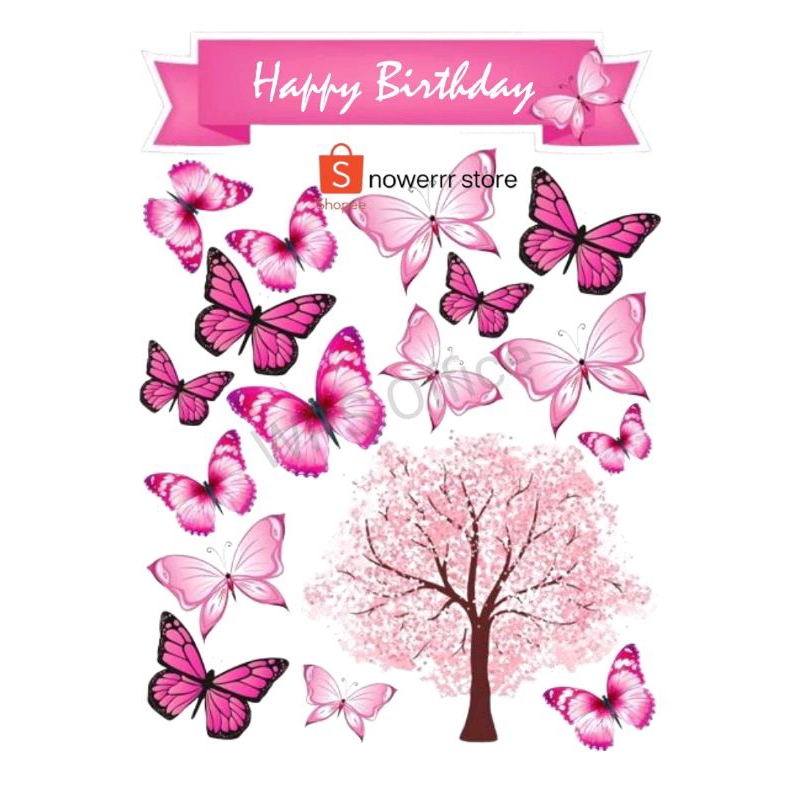 Custom BUTTERFLY Theme Cake Topper/aesthetic Butterfly BIRTHDAY Topper ...