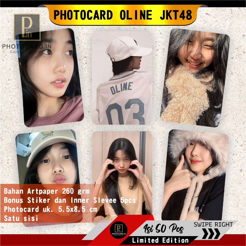 Photocard Oline JKT48 gen12 (Oline Manuel) Contents 50pcs (Free Sticker And Inner (5pcs ...