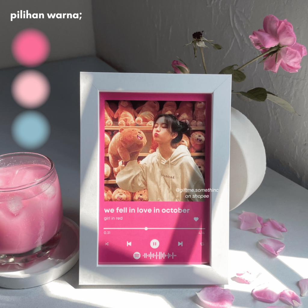 Pastel Frame Spotify - Aesthetic Photo Frame Girls Birthday Gift ...