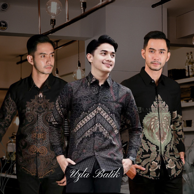 KEMEJA Men's Batik Shirt Long Sleeve casual Batik fashionable slimfit ...
