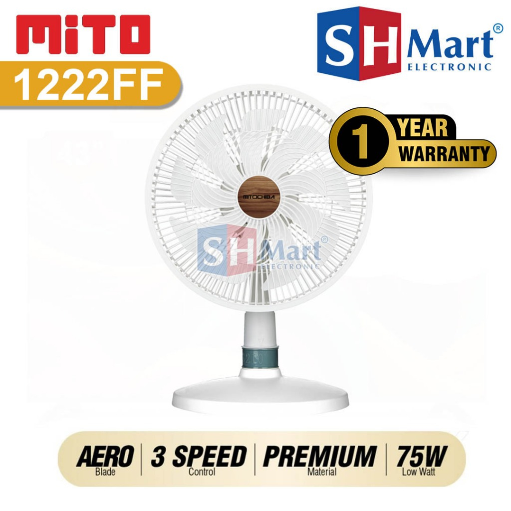 Mitochiba TABLE FAN 12 INCH 1222FF DESK FAN AERO SERIES | Shopee Malaysia