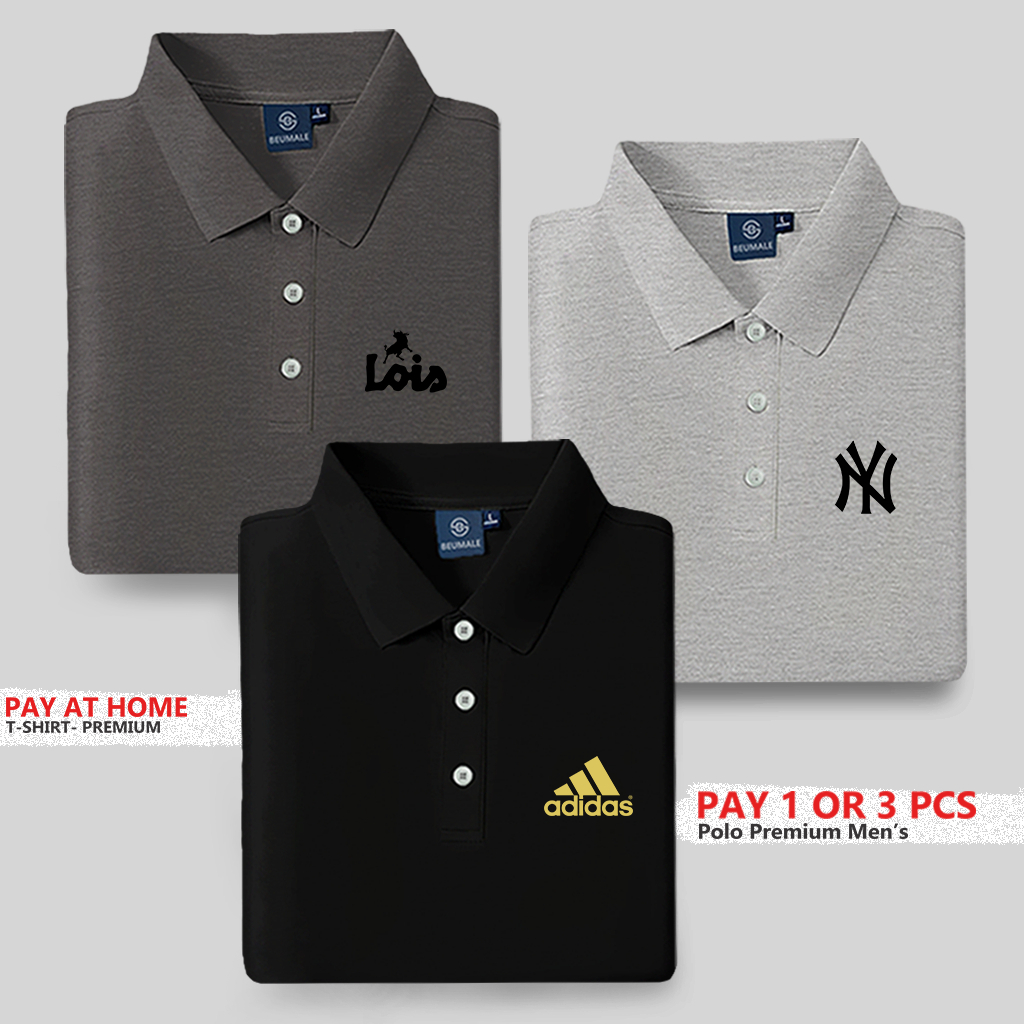 (THICK Material) BUY 1 OR 3 PCS - Plain Collar | Lo is | Ny NY | Men's ...