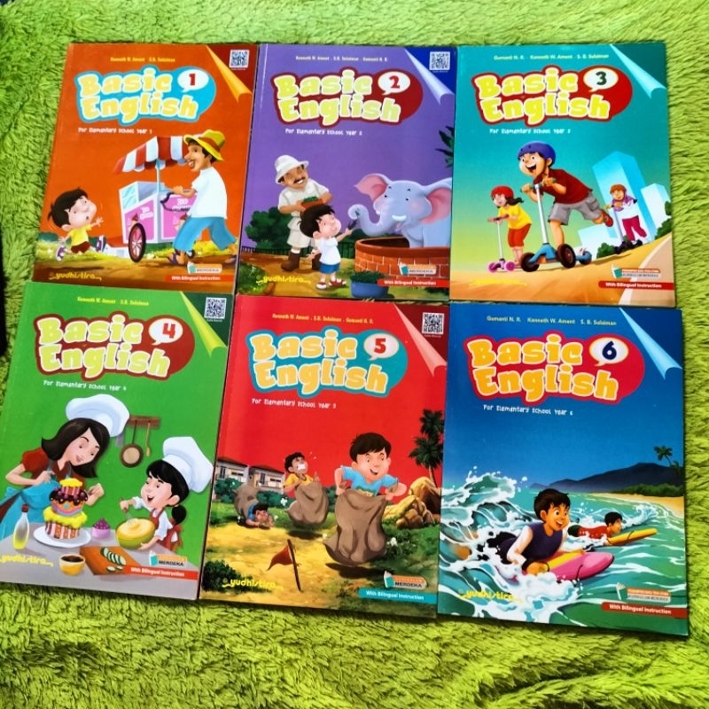 Original BASIC ENGLISH BOOK CLASS 1 2 3 4 5 6 SD INDEPENDENT CURRICULUM ...