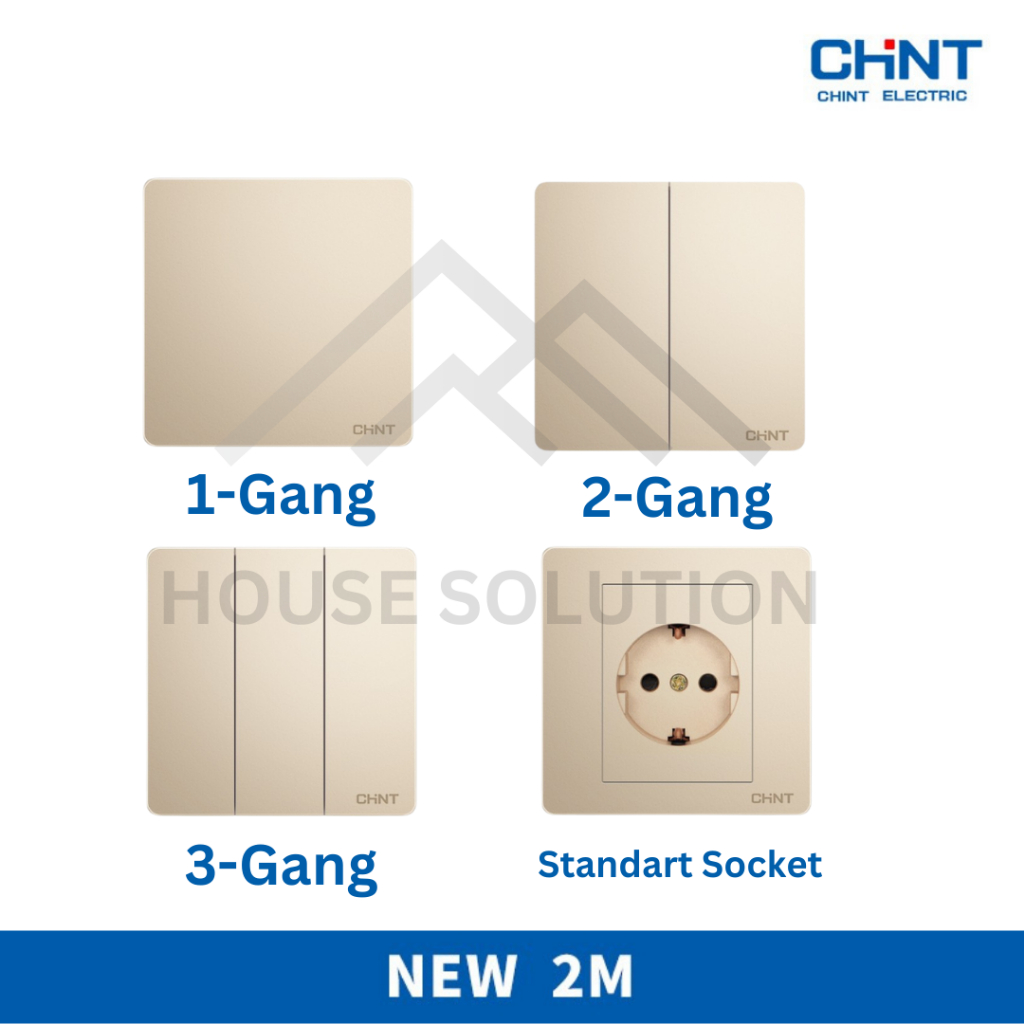 Chint 2M GOLD SERIES - 1 Gang - 2 Gang - 3 Gang - Socket Standard ...