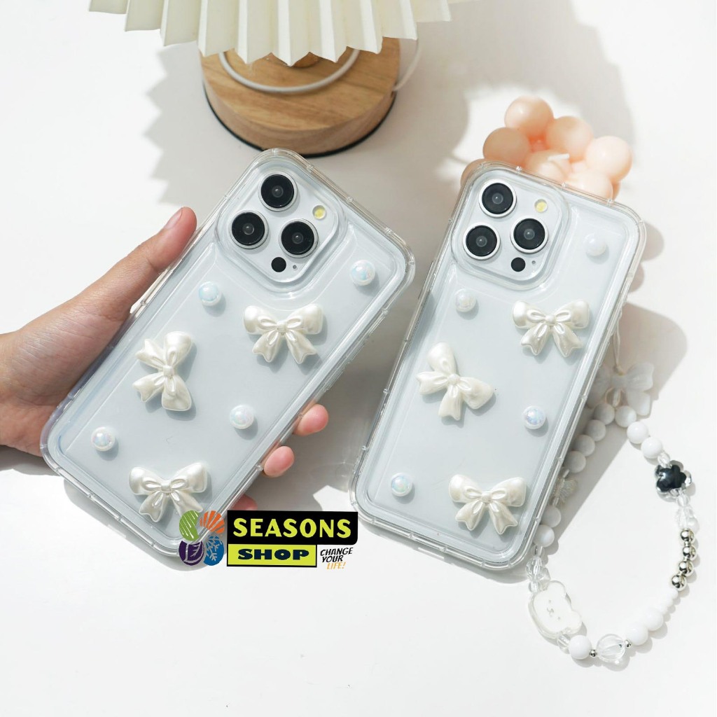 GANTUNGAN Softcase Bening Timbul [3D-23] Aesthetic Ribbon Motif For ALL ...