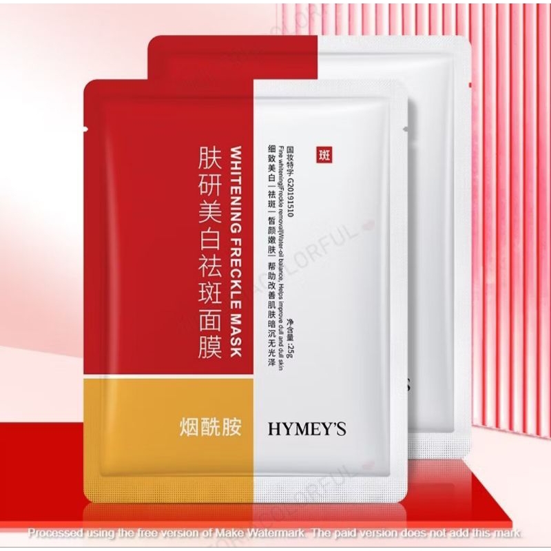 Sheet Mask HYMEY'S Whitening Freckle Mask Moisturizer Niacinamide ...