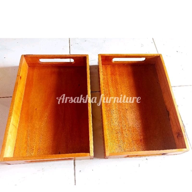 KAYU Mahogany Wooden Tray Uk 30cm x 20cm | Shopee Malaysia