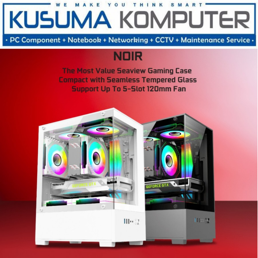 Infinity Noir Black White Free 3 Fan RGB Micro ATX Gaming Case | Shopee ...