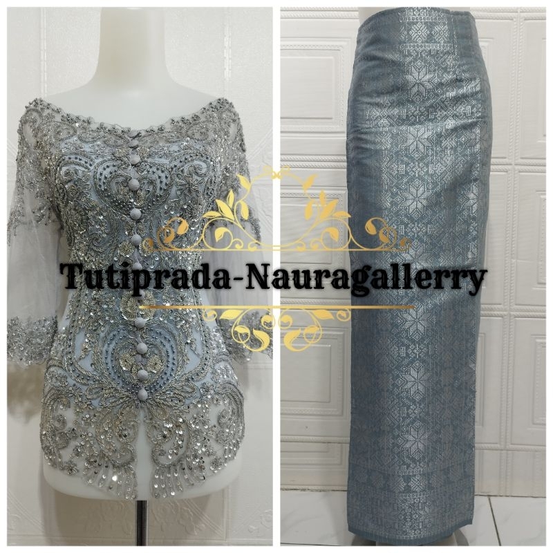 A Set of 7/8 hand sequin party kebaya + Longtorso + Lilit songket ...