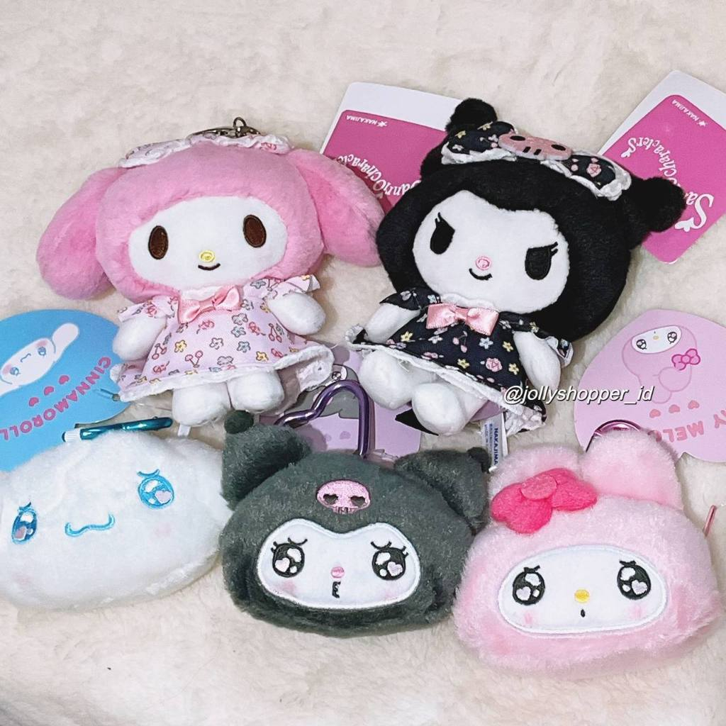Sanrio Nakajima My Melody & Kuromi Flower Dress Mascots Stuffed Plushies / Kuromi Cinnamoroll My ...