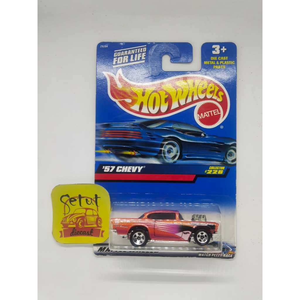 Hot WHEELS HOTWHEELS 57 CHEVY ORANGE BLUE CARD | Shopee Malaysia