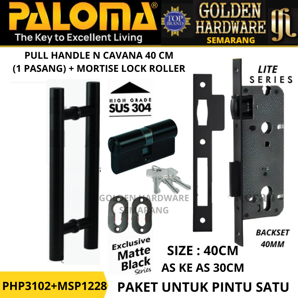 Paloma Door Pull Handle Set PHP 3102 (1 PSG) MSP 1228 STAINLESS SUS304 ...