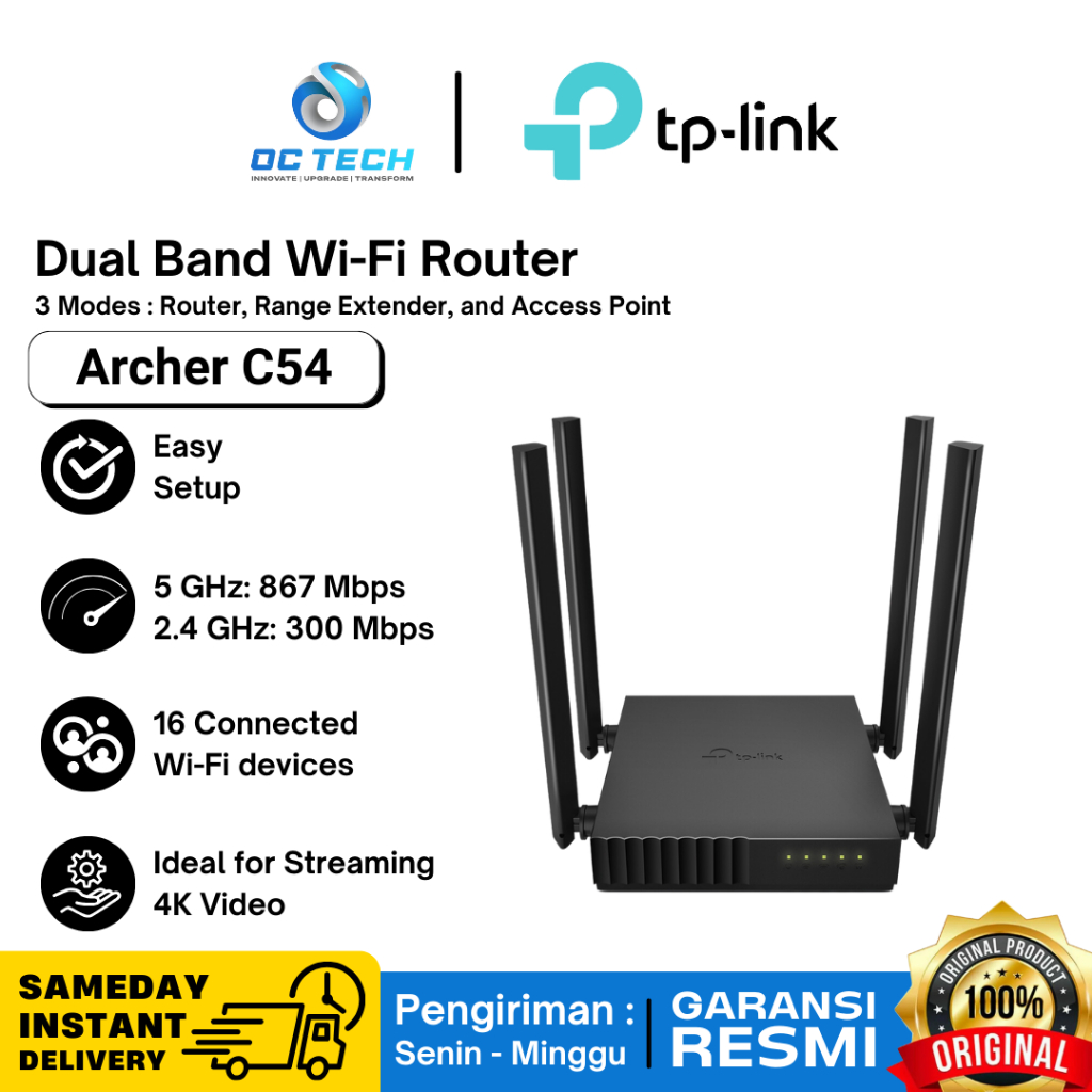 Tp-link Archer C54 AC1200 Dual-Band Wi-Fi Router Tplink Archer C 54 ...