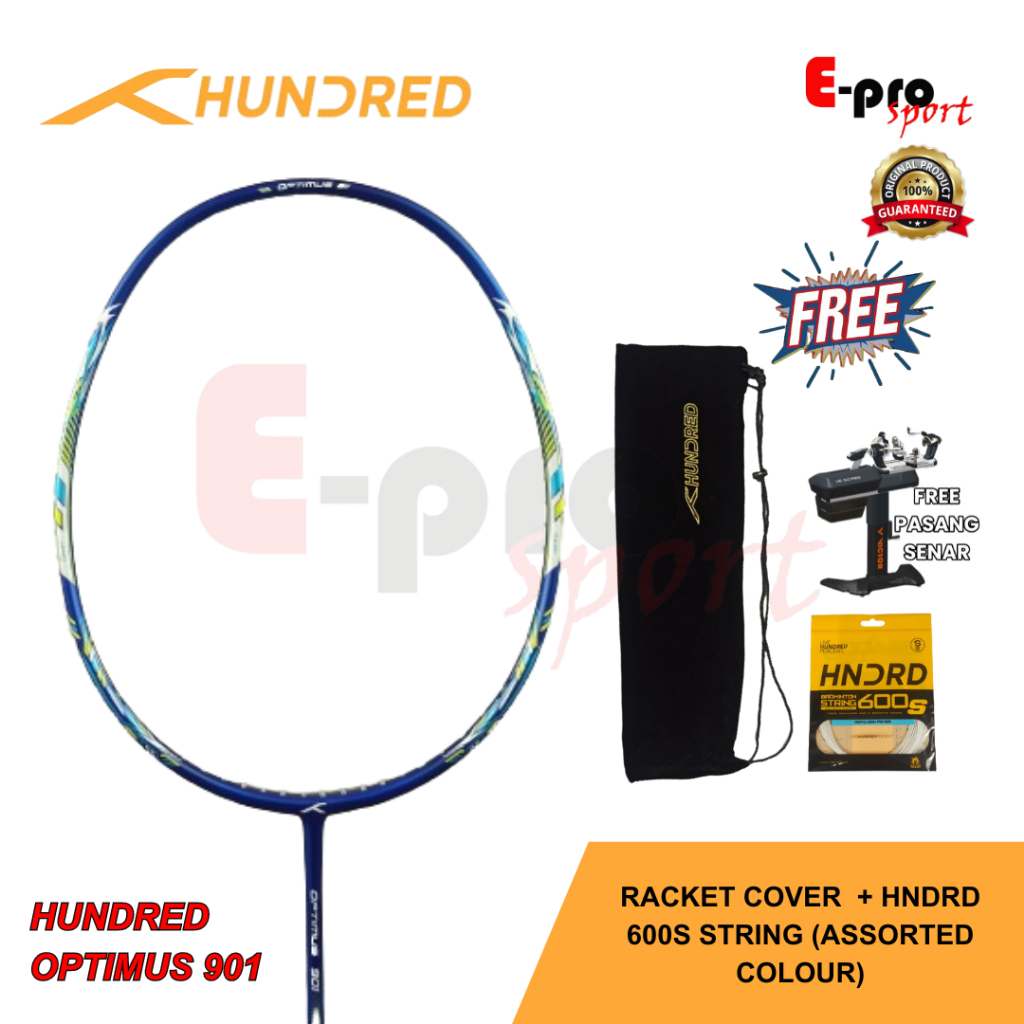 Badminton Racket Hundred Optimus 901 Badminton Racket HNDRD Optimus 901 ...
