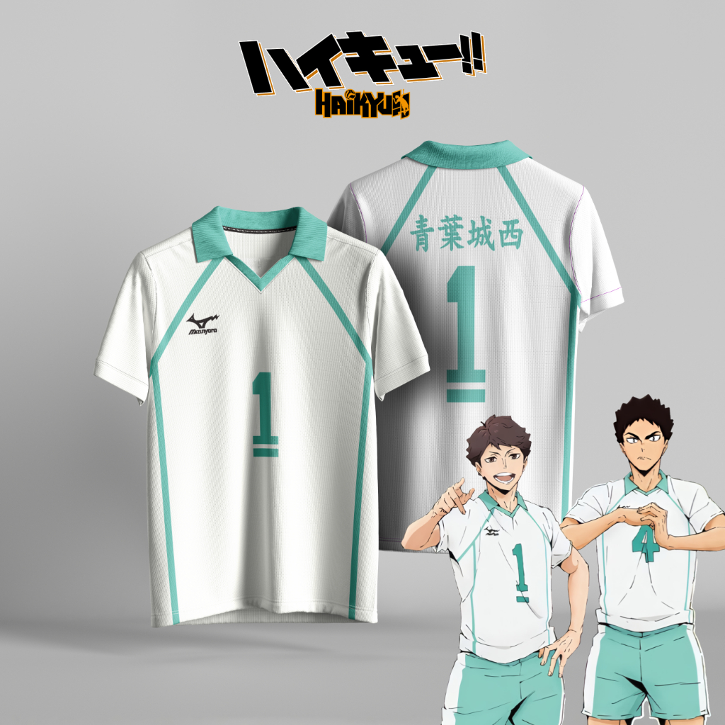 Cosplay JERSEY T-SHIRT ANIME HAIKYUU ABA JOHSAI, OIKAWA, IWAIZUMI, FULL ...