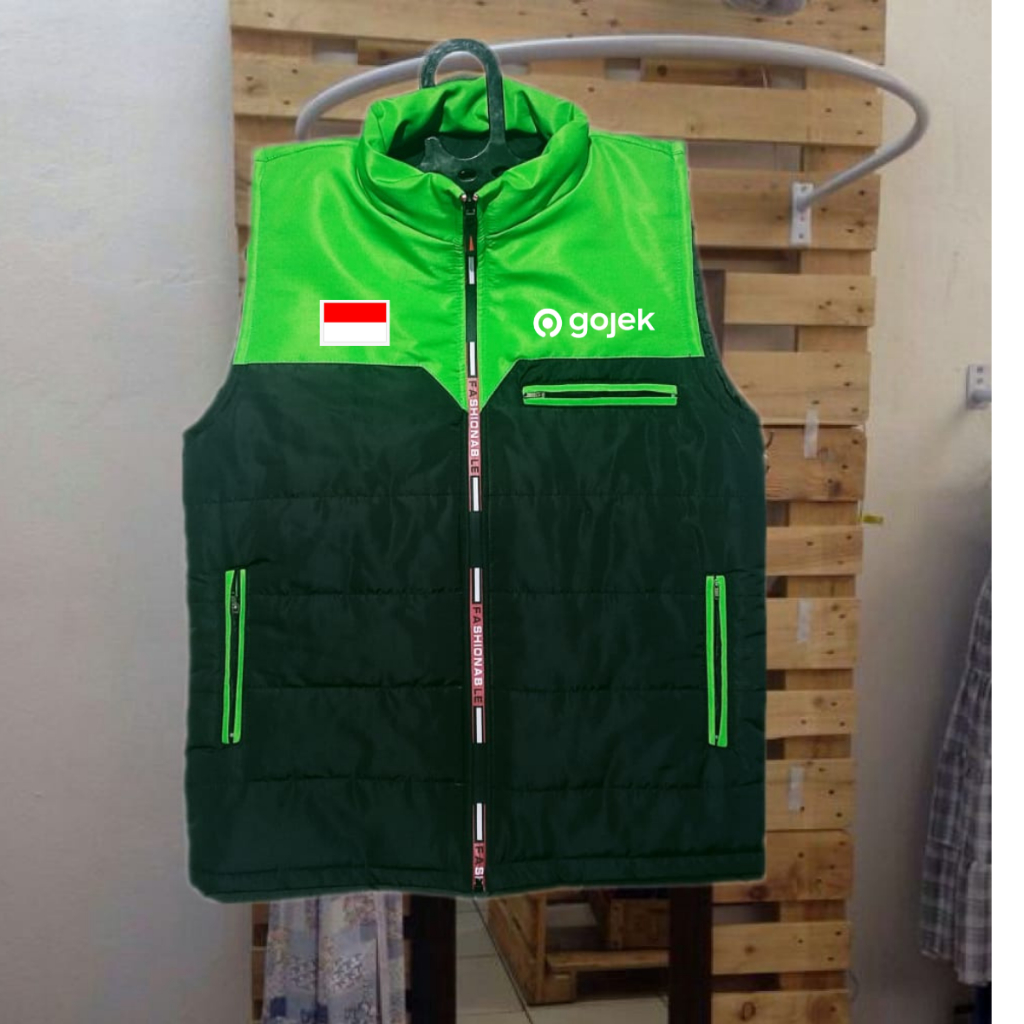 Ojol Gojek Men's Vest Jacket Grabbike Drive Rompy Flag Latest Men's ...