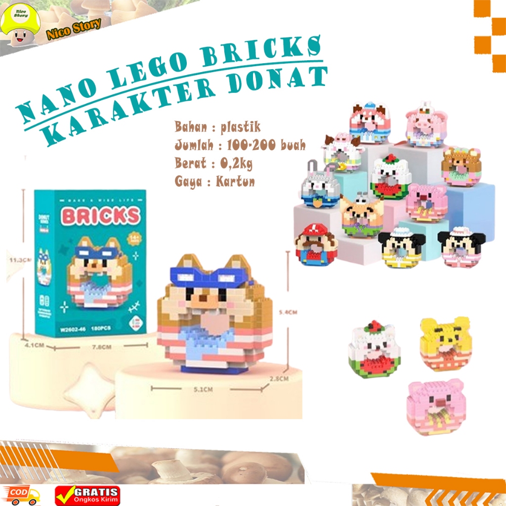 (NCS) Nano Lego Bricks Donut Toy Block Brick Round Building Block ...