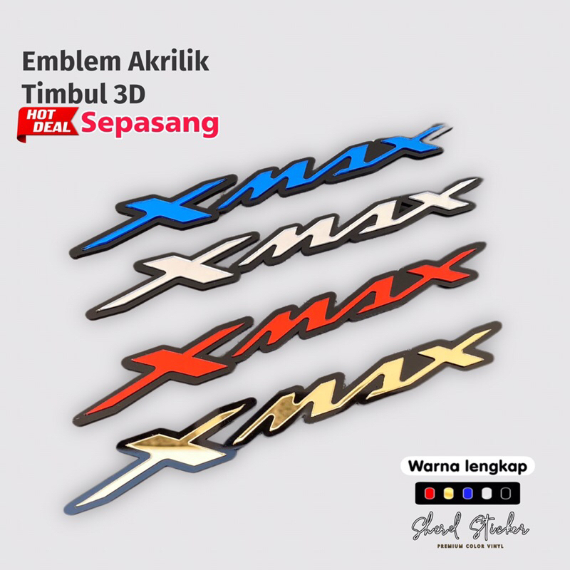 3d embossed XMAX acrylic Emblem, yamaha XMAX logo, right & left pair ...