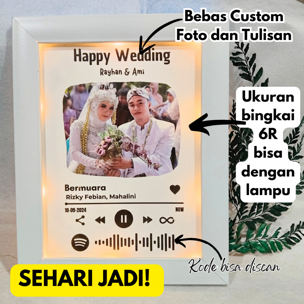 Spotify PHOTO PORTRAIT FRAME 6R custom music FRAME barcode can be ...