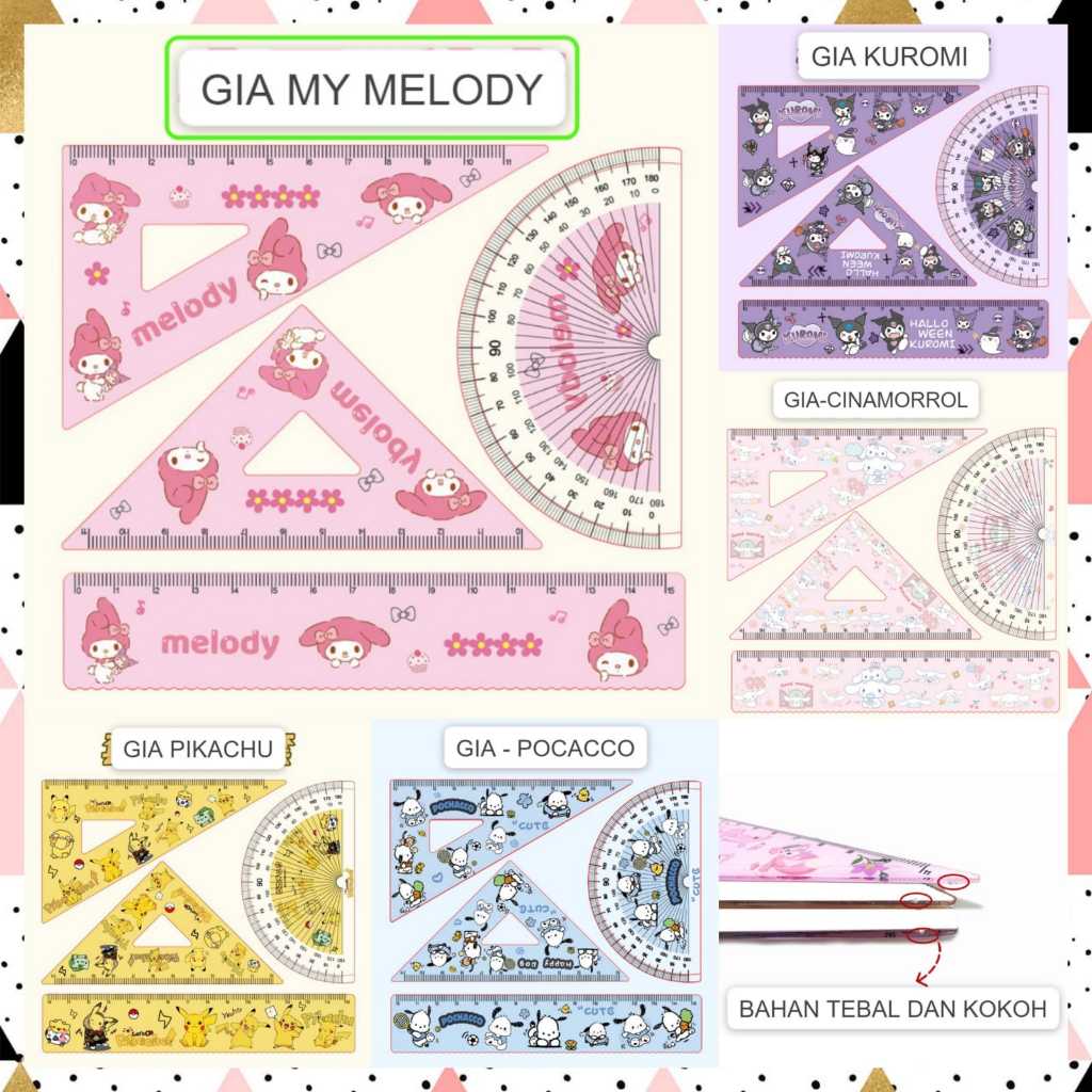 Gm - SANRIO ANIME BUSUR ANCHOR RULER SET | School STATIONERY EQUIPMENT ...
